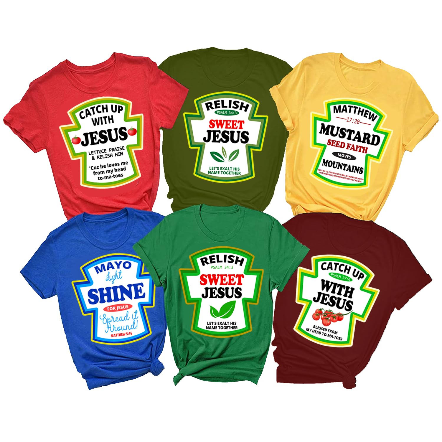 DT POD Condiment Shirt, Catch up with Jesus, Relish Sweet Jesus, Mayo ...