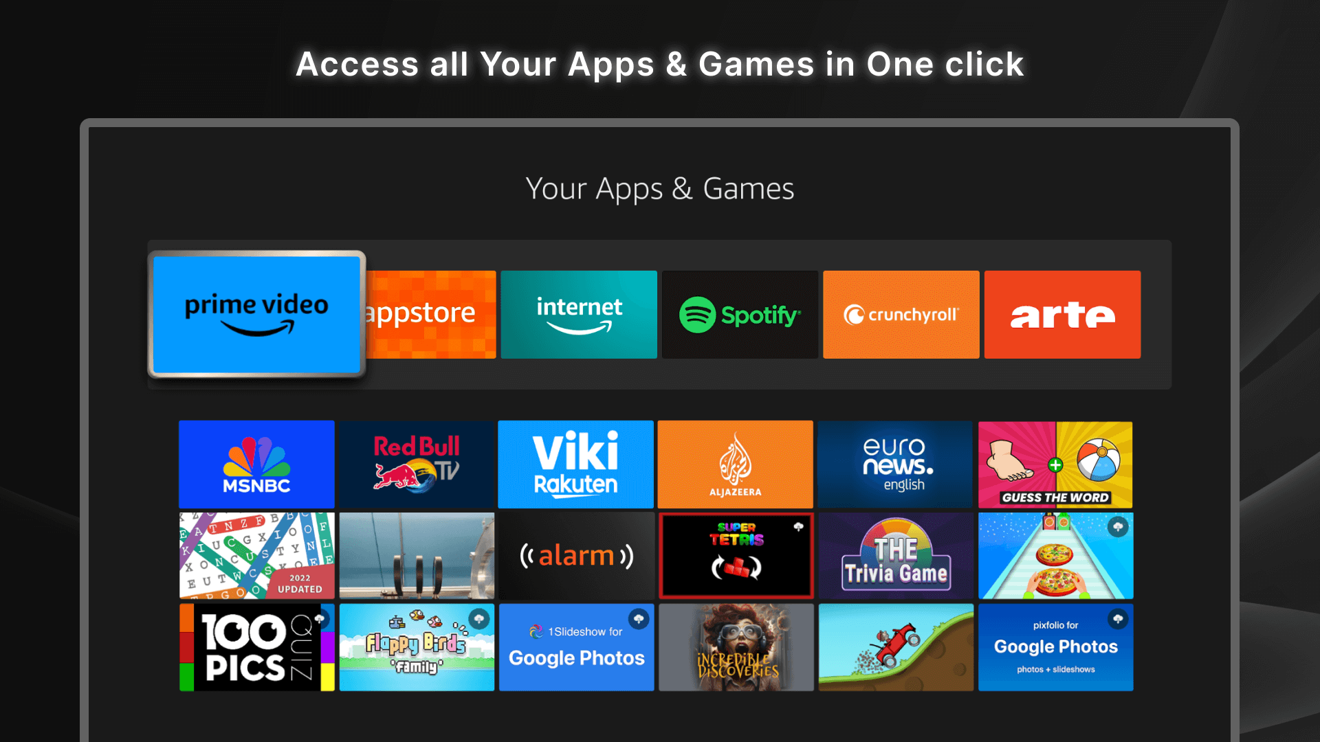 Apps Grid - Open Fire TV Menu of Apps - Shortcut App - App on Amazon ...