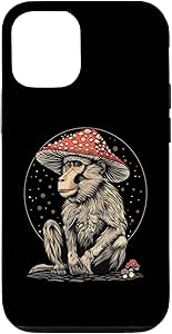 Amazon.com: iPhone 14 Pro Baboon Monkey Cottagecore Aesthetic Mushroom ...
