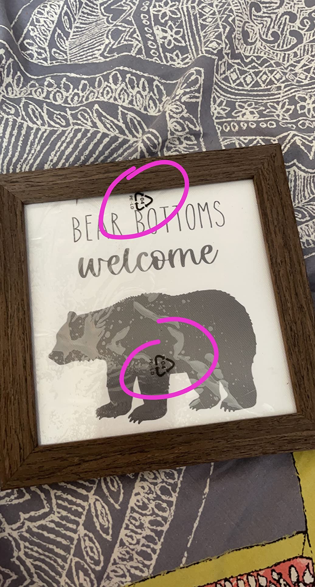 Amazon.com: FINGERINSPIRE Bear Bottoms Welcome Art Sign Solid Wood ...