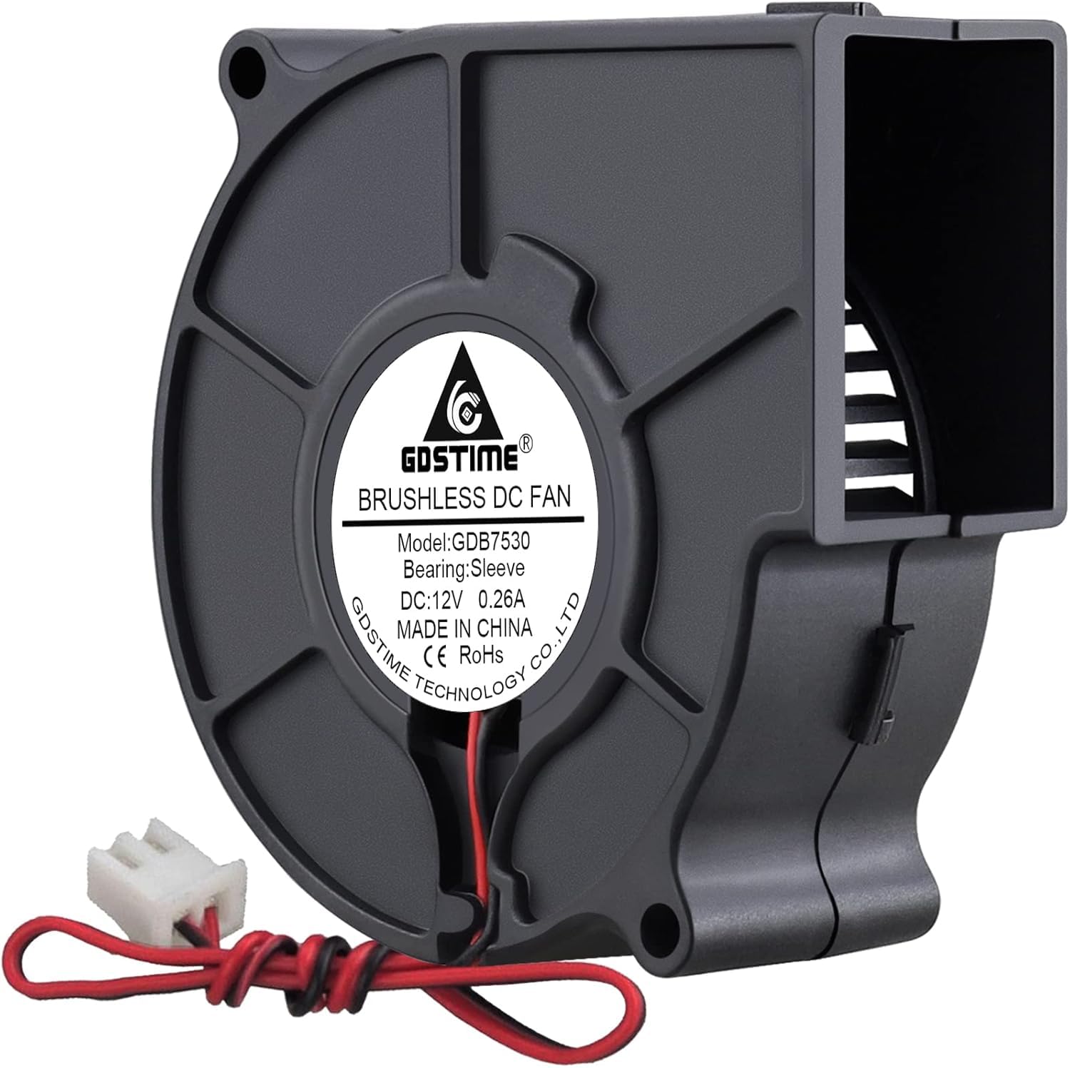 REES52 75mm x 30mm 7530 DC 12 Volt Brushless Turbo Blower Cooling Fan ...