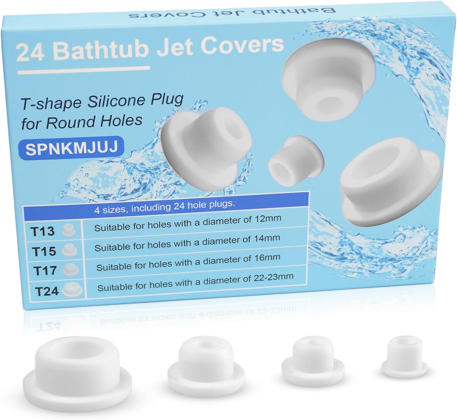 Amazon.com: 24 PCS Bathtub Jet Covers Silicone Hole Plug White Tube ...