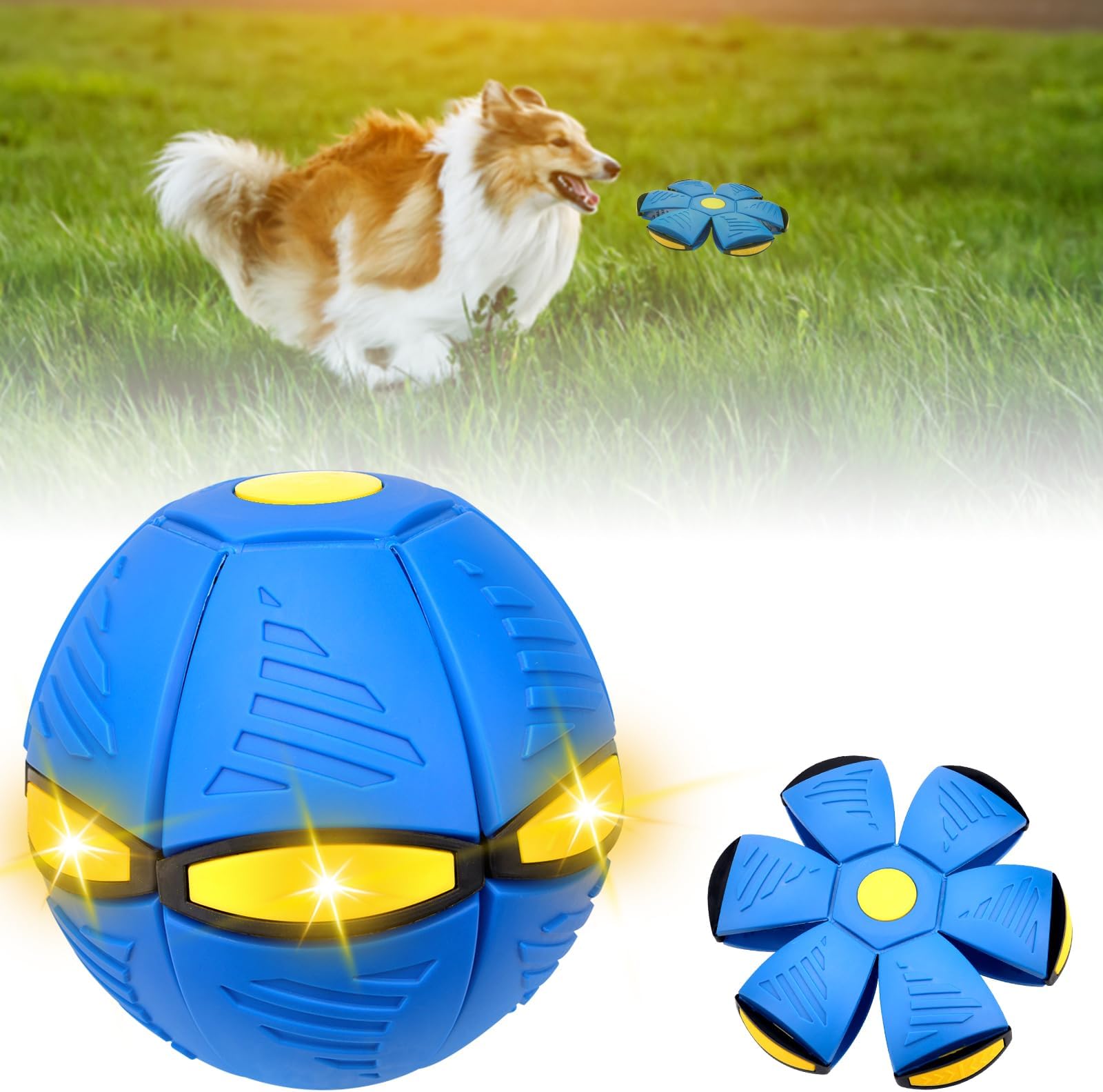 wegreeco Pet Toy Flying Saucer Ball, Flying Saucer Ball Dog Toy, Flying ...