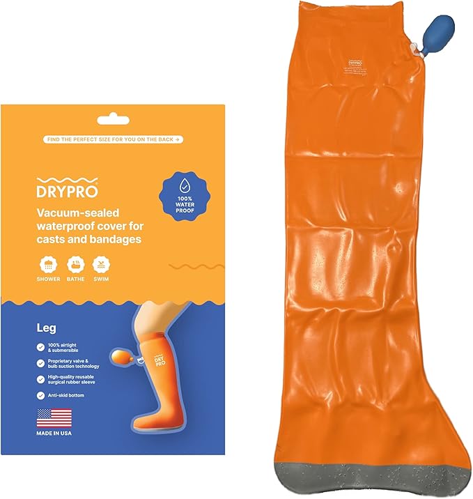 Amazon.com: DryPro Waterproof Vacuum Sealed Full Leg Cast Cover, Large ...