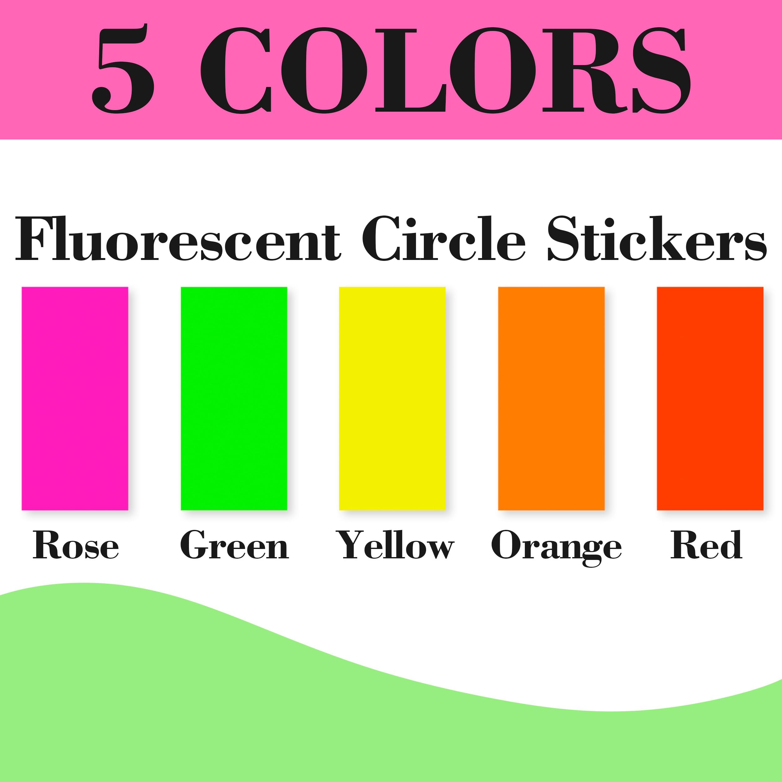 Snapklik.com : YSHIHE 3 X 1 Inch Fluorescent Colored Label Stickers In ...