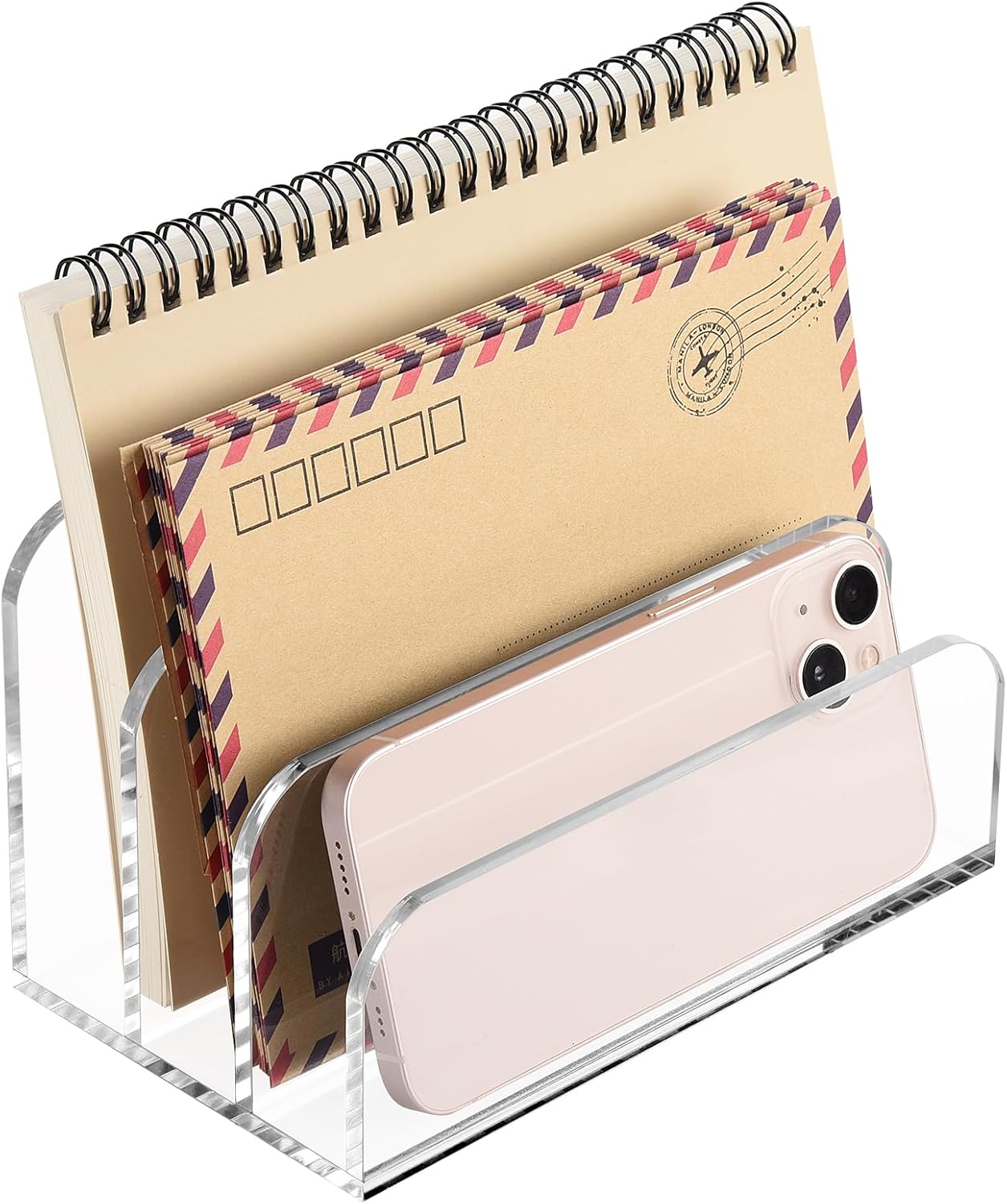 Amazon.com: BSSOYAMM Acrylic Mail Organizer 3 Section, Clear Desktop ...