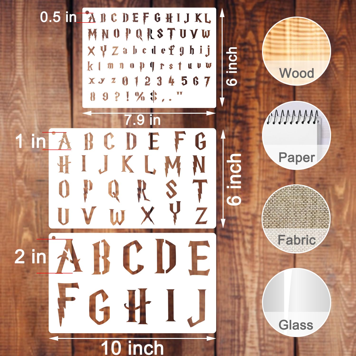Snapklik.com : 12 Piece Magical Letter Stencils For Painting, Alphabet ...