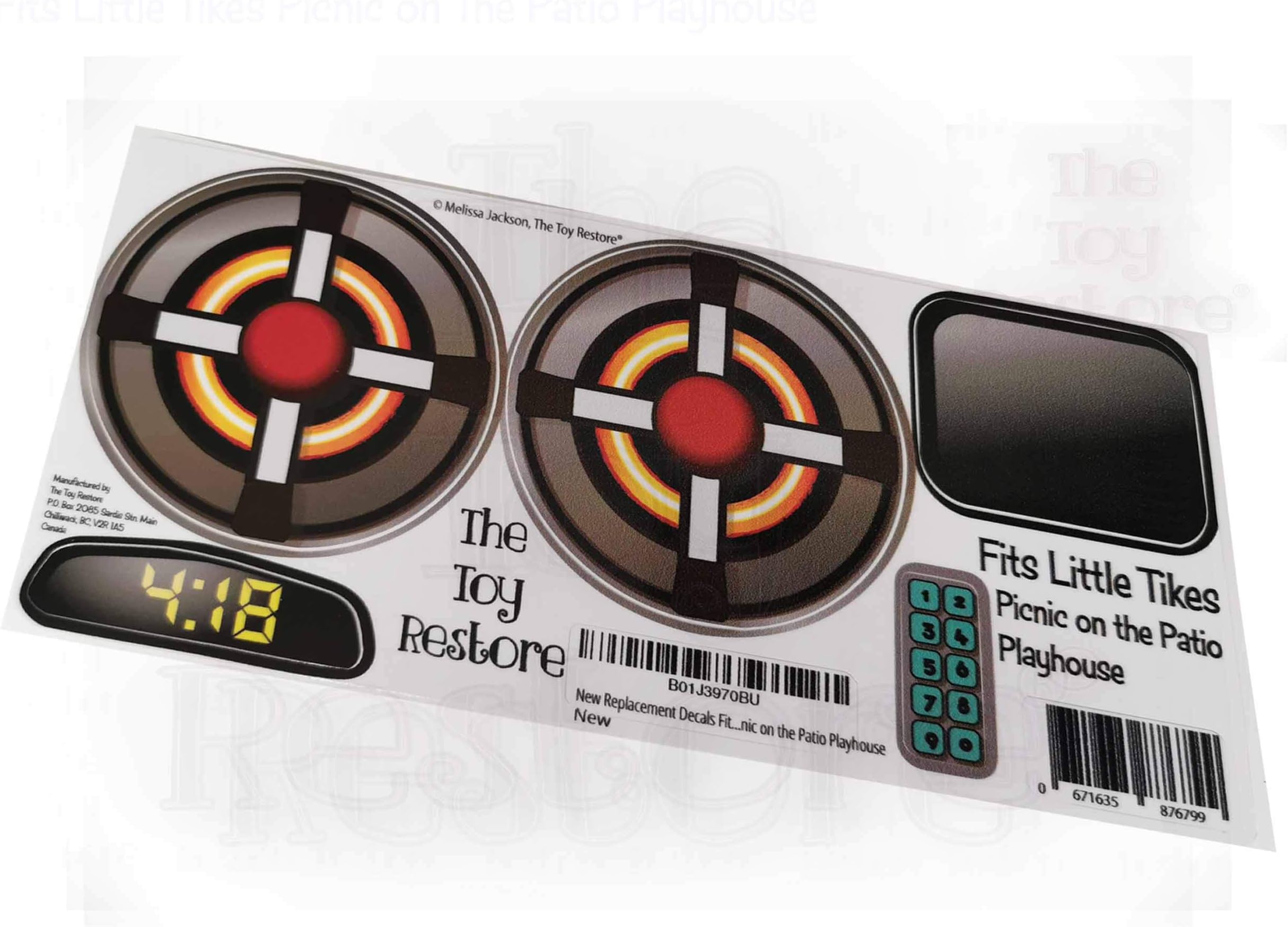 Amazon.com: The Toy Restore Spare Decals Stickers DIY Kids Play Kitchen ...