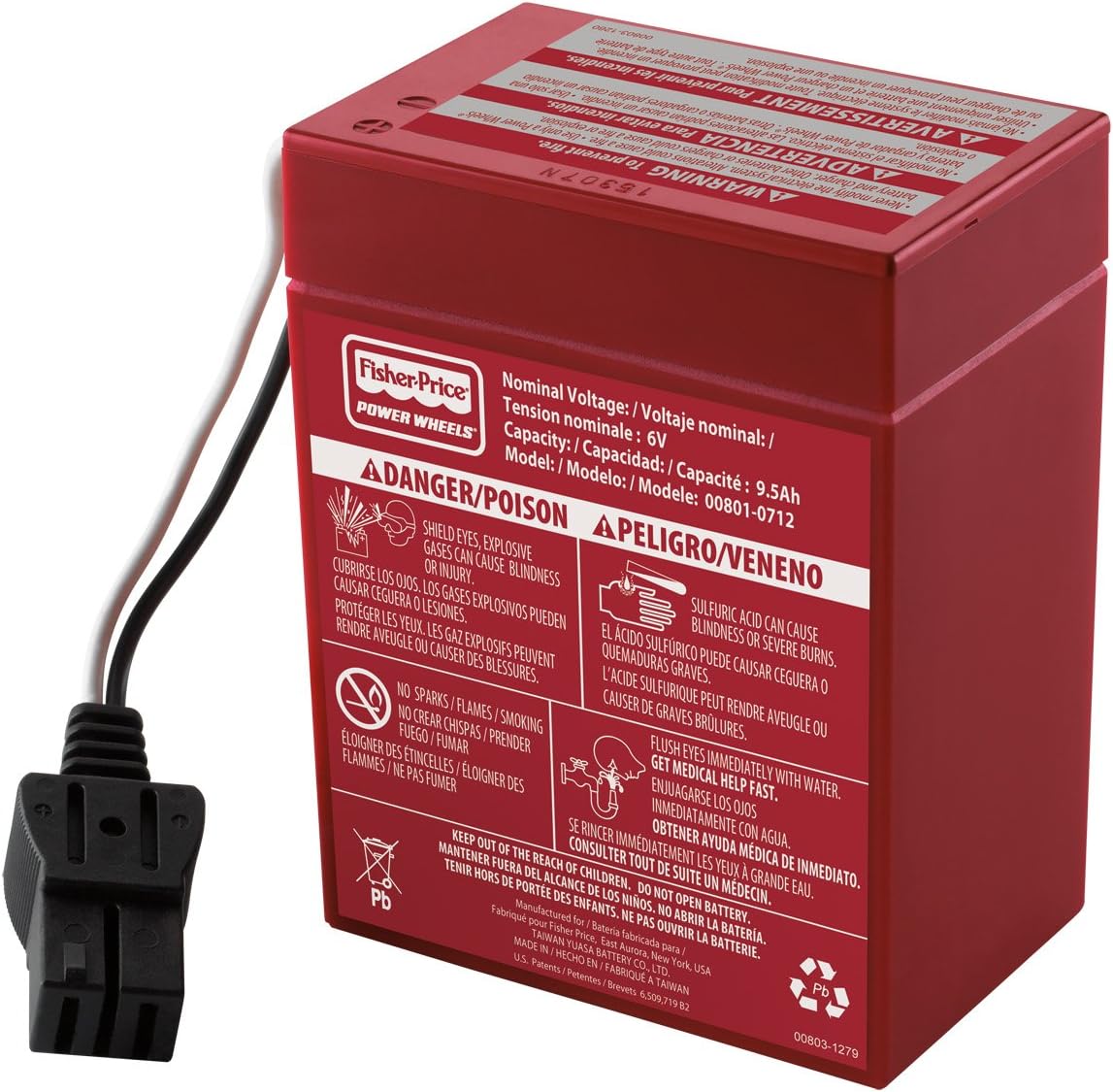 Amazon.com: Power Wheels 6-Volt Rechargeable Replacement Battery : Toys ...