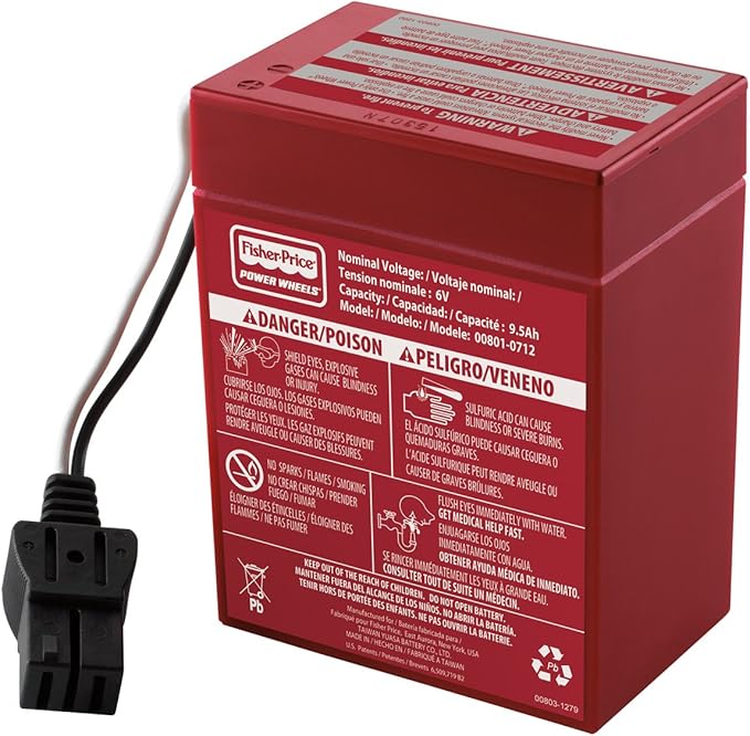 Amazon.com: Power Wheels 6-Volt Rechargeable Replacement Battery : Toys ...