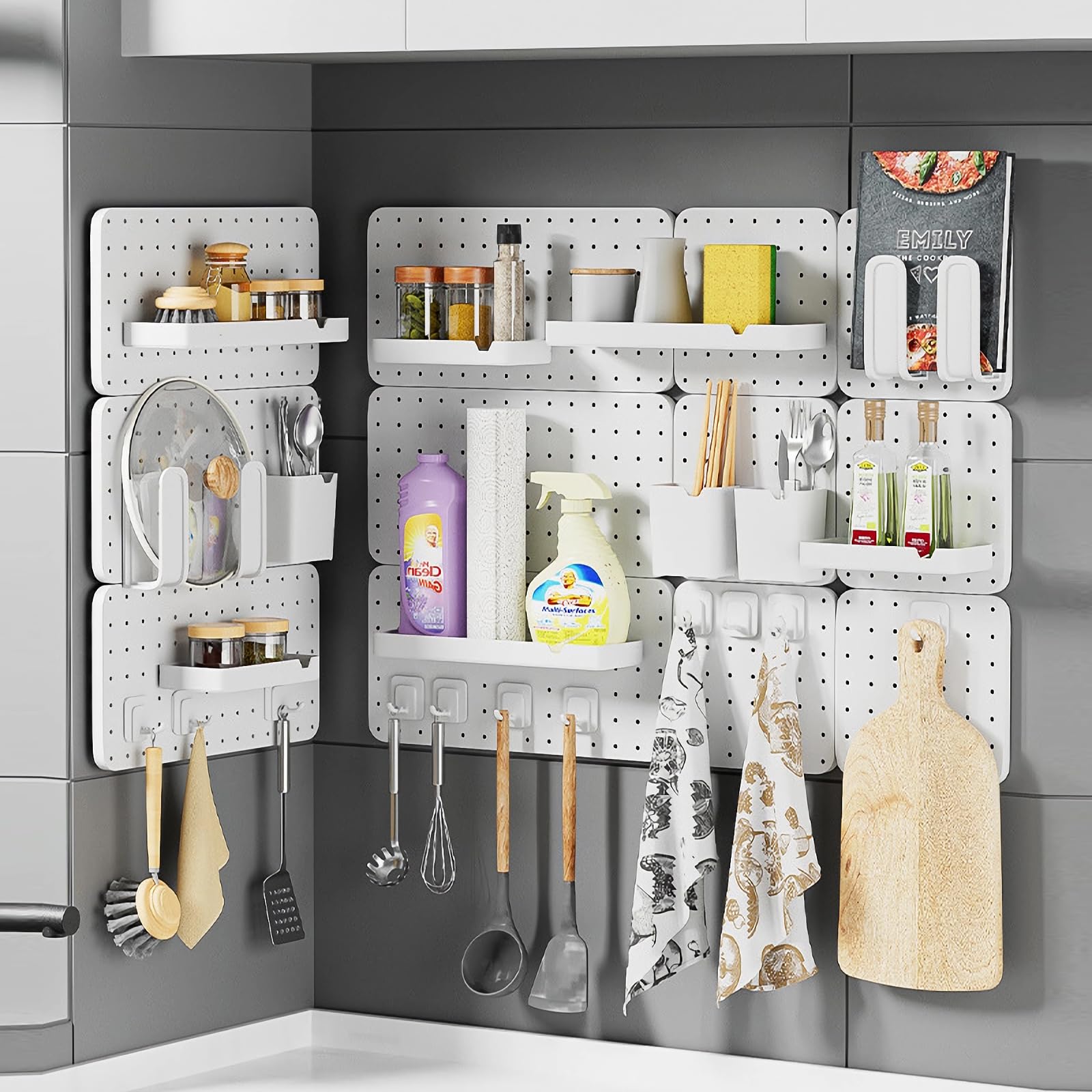 Buy jomtownPegboard Wall Display Pegboard Wall Panel, 12 Pack Pegboard ...