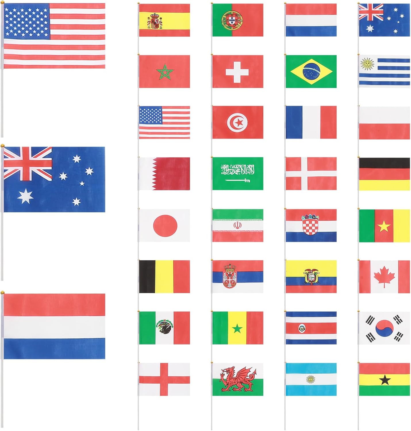Amazon.com : Garneck 32 Countries Handheld Pennant Flags Set with ...