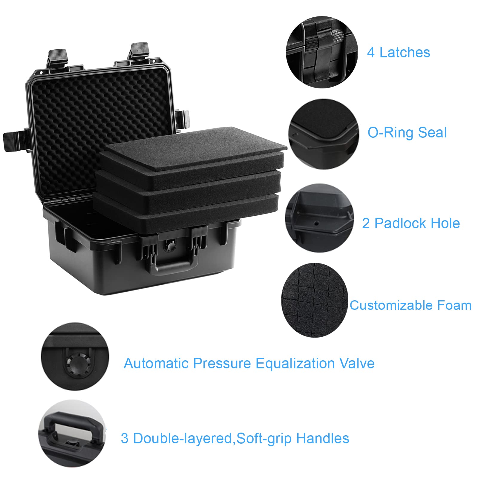 Regetek Waterproof Hard Camera Case, Multi-Purpose Case with ...