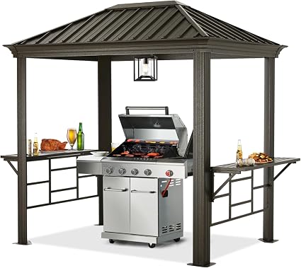 Amazon.com : ABCCANOPY Grill Hardtop Gazebo 6x8 - Outdoor Metal Hard ...