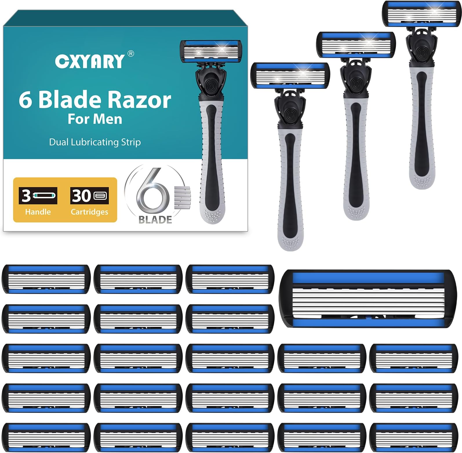 Amazon.com: CXYARY Disposable Razors for Men, 6-Blade Razor Blades with ...