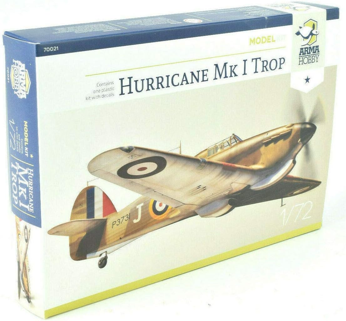 Amazon.com: Arma Hobby 1/72 Scale Hurricane Mk I Trop Model Kit ...