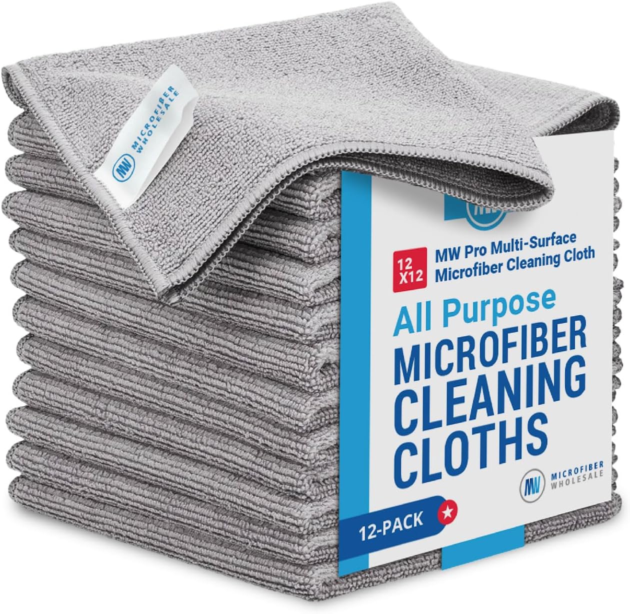 Amazon.com: 12" x 12" MW Pro Multi-Surface Microfiber Cleaning Cloths ...