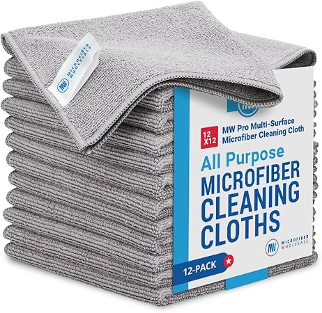 Amazon.com: 12" x 12" MW Pro Multi-Surface Microfiber Cleaning Cloths ...