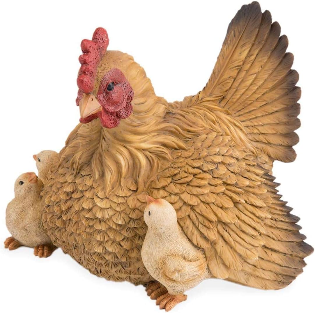Amazon.com: Wind & Weather Hen with Chicks Garden Sculpture : Patio ...