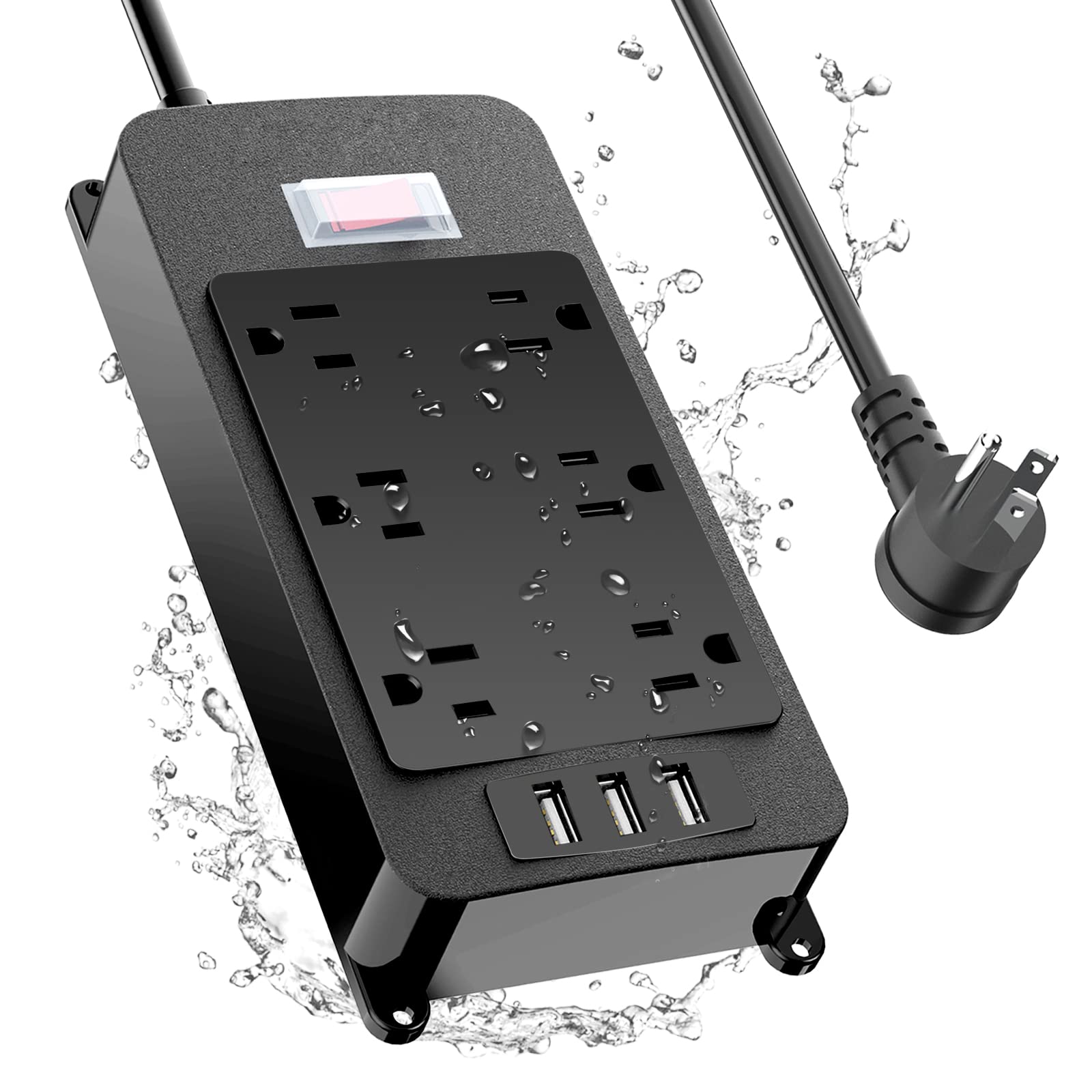 Amazon.com: Outdoor Power Strip Weatherproof with 3 USB Ports, Outdoor ...