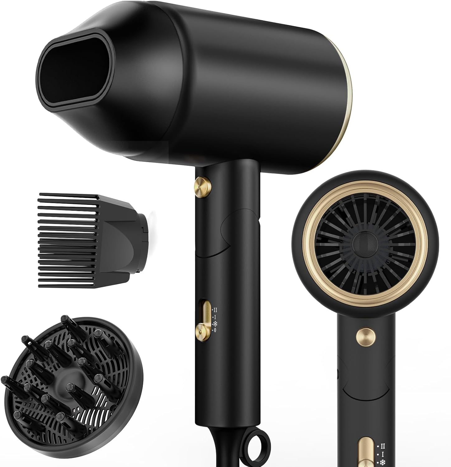 2000W Professional Hair Dryer with Diffuser & Concentrator Nozzle ...