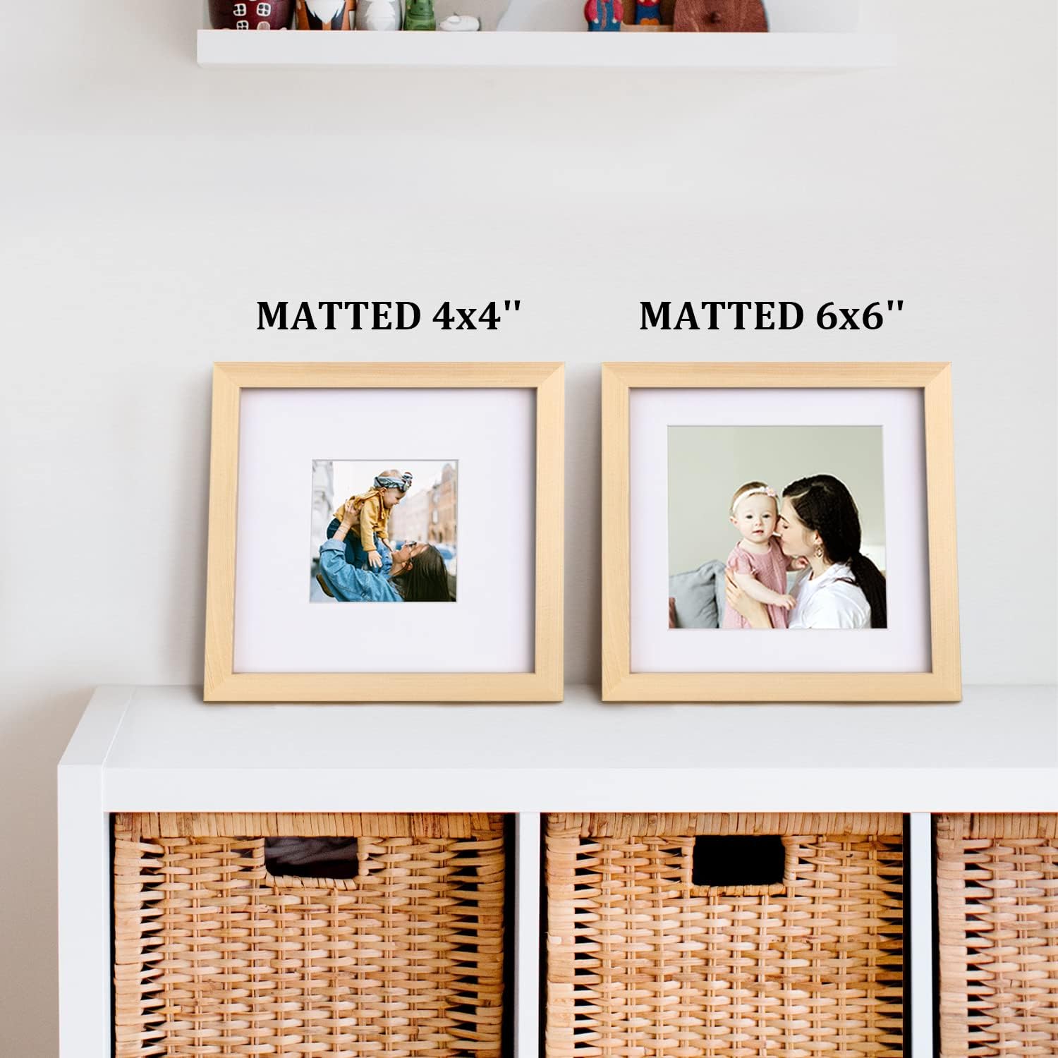 EGOFINE 8×8 Photo Frame, Freestanding and Wall Mounting Square Picture ...