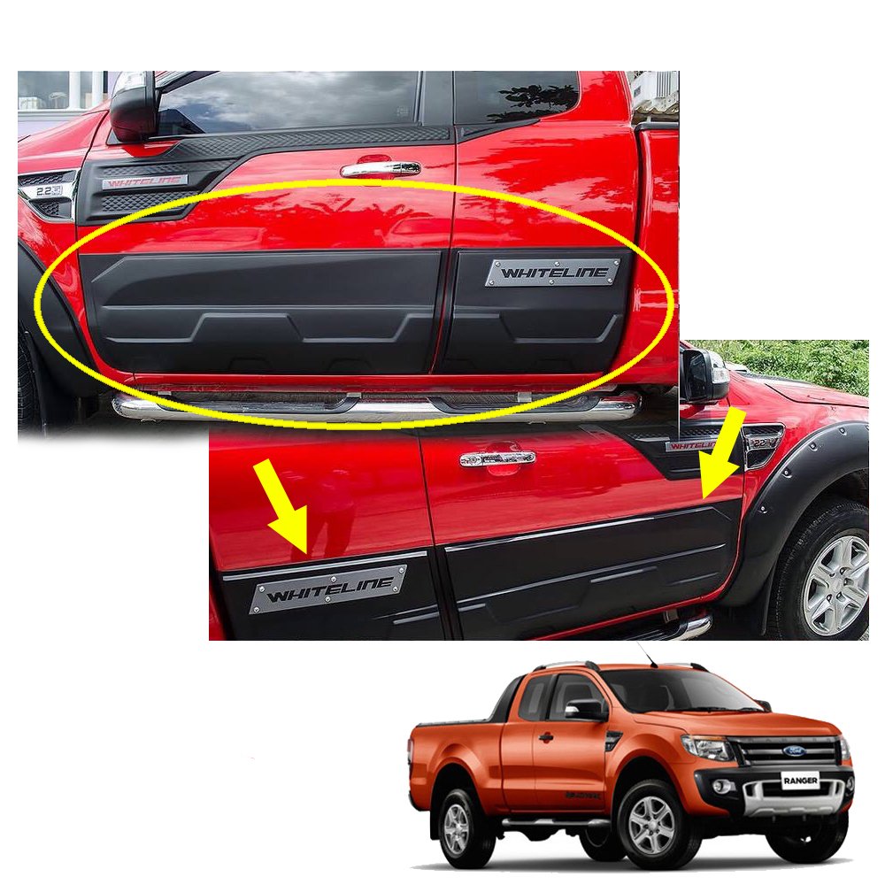 Buy Powerwarauto Body Cladding Side Molding Matte Black 4Pieces Trim ...