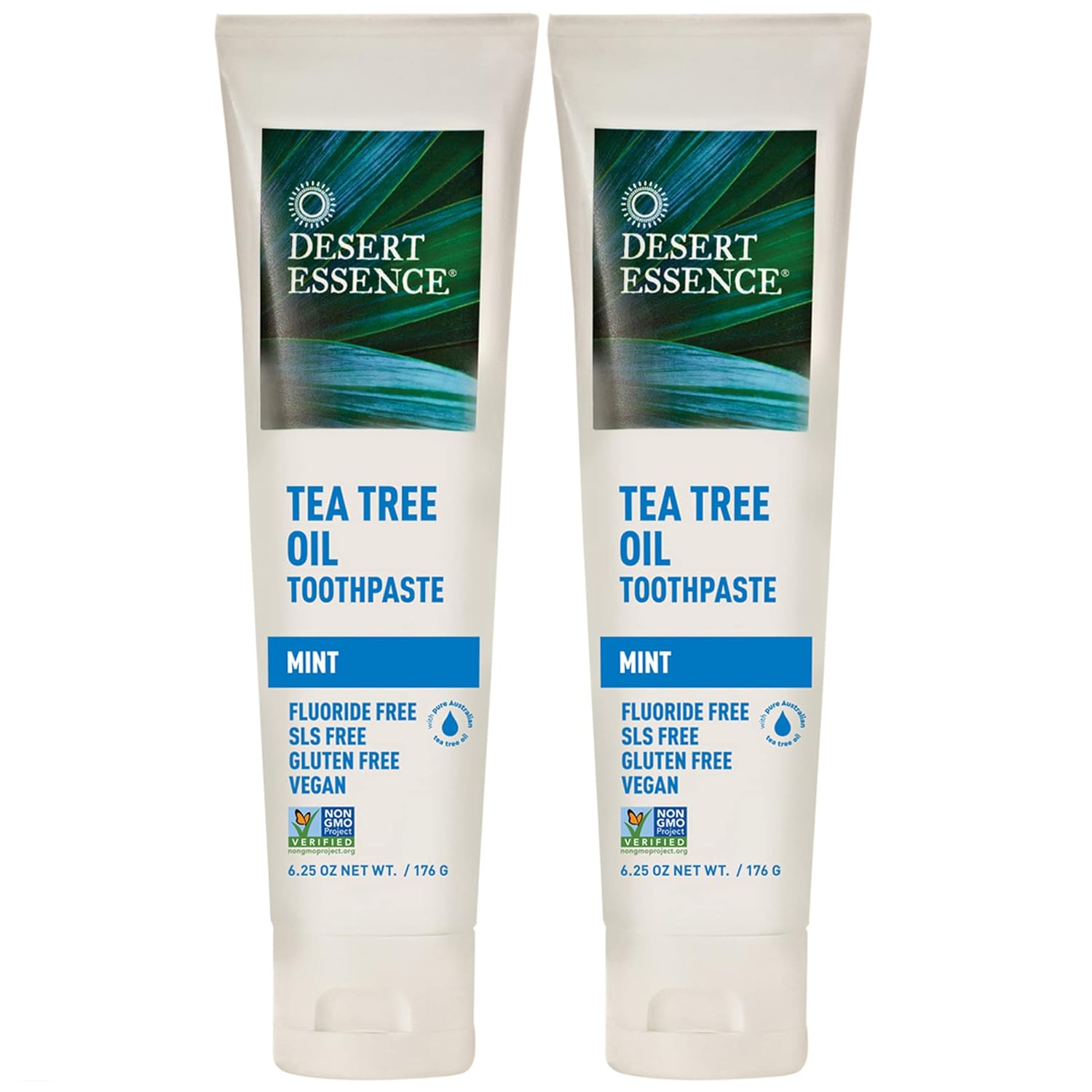 Pack of 2 x Desert Essence Natural Tea Tree Oil Toothpaste Mint - 6.25 ...