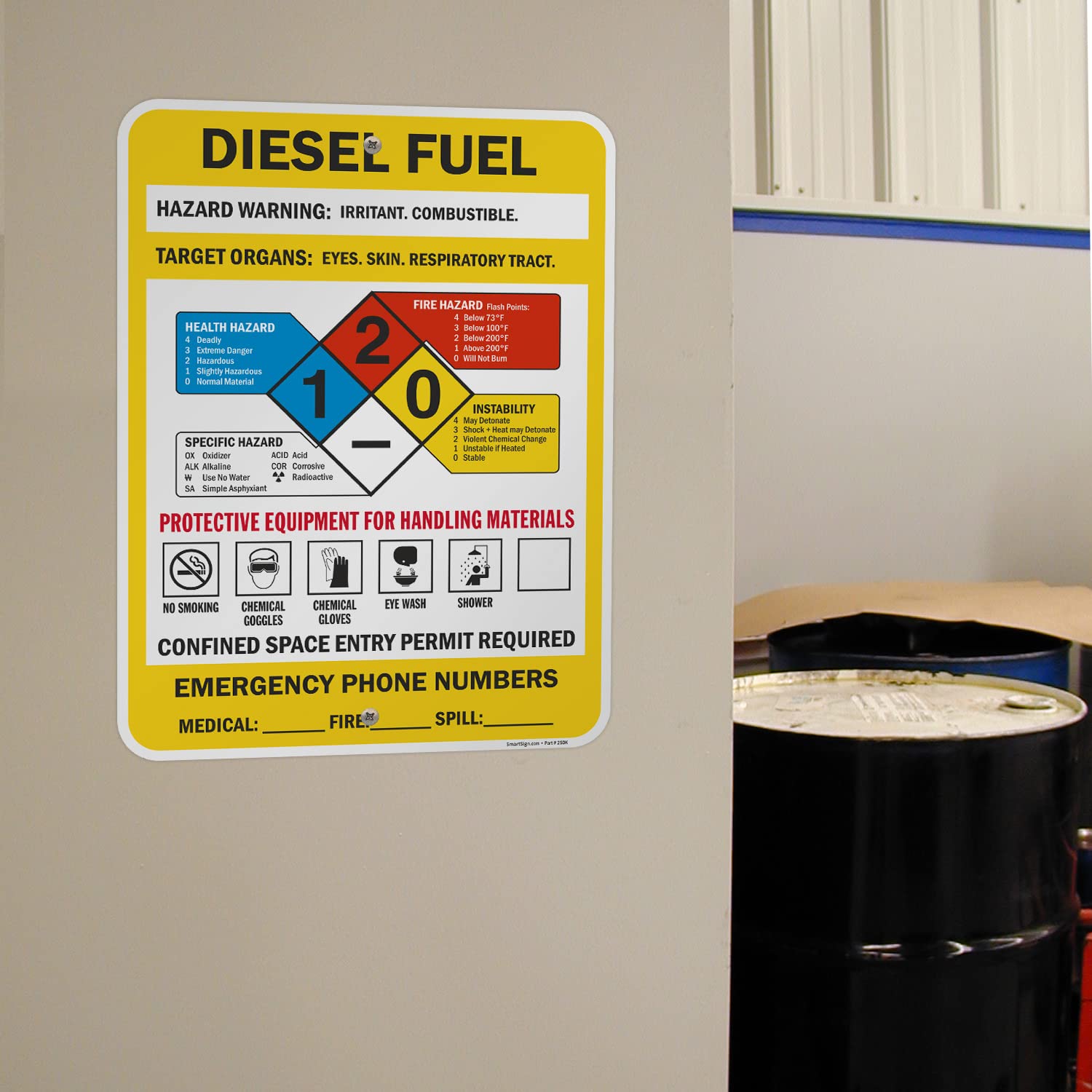 Snapklik.com : SmartSign Diesel Fuel GHS Sign
