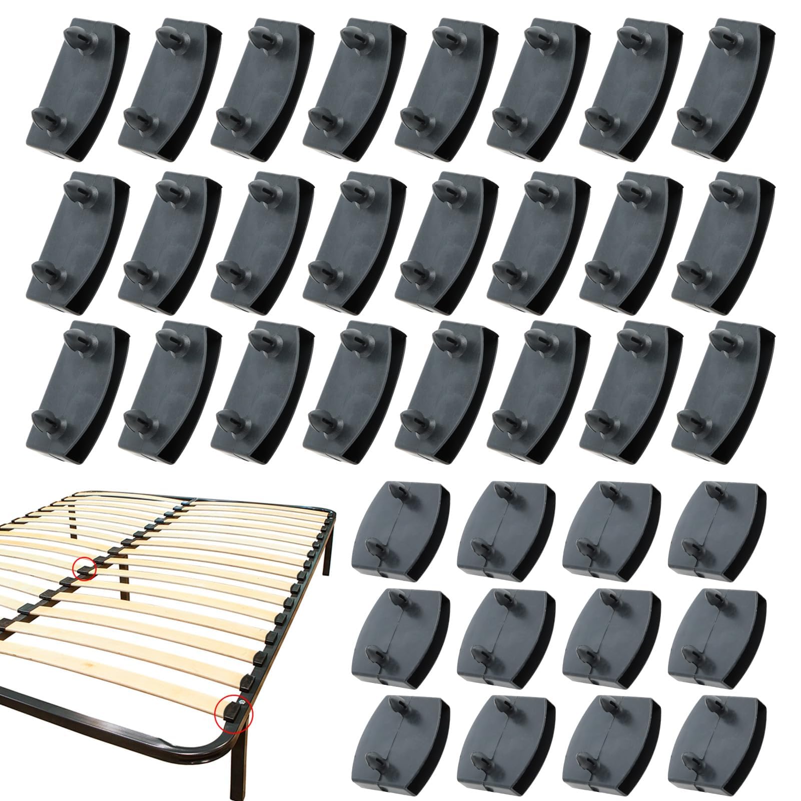 Plastic Bed Slat Caps 36 PCS, Side and Center Bed Slat Holders ...
