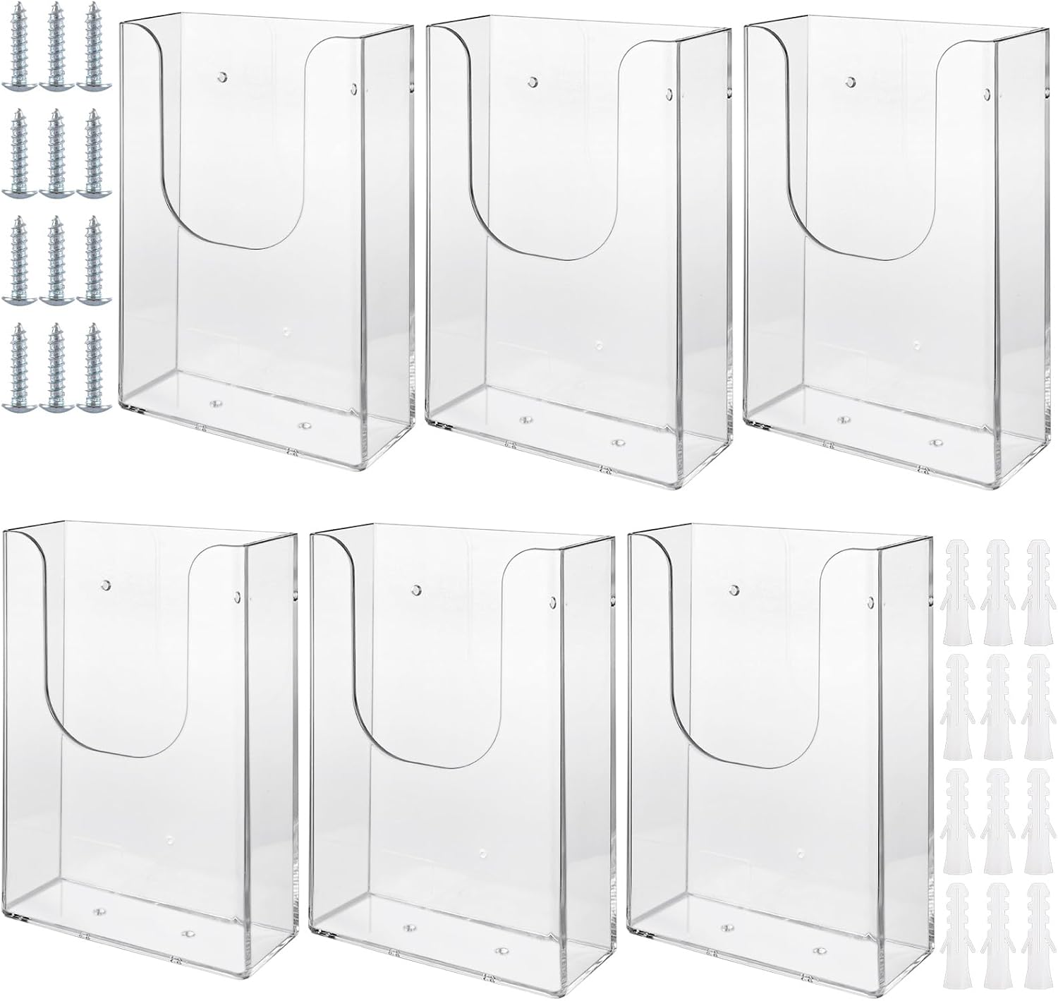 JMIATRY 6 Pack A6 Wall Mounted Document Holder, Clear Portrait Wall ...