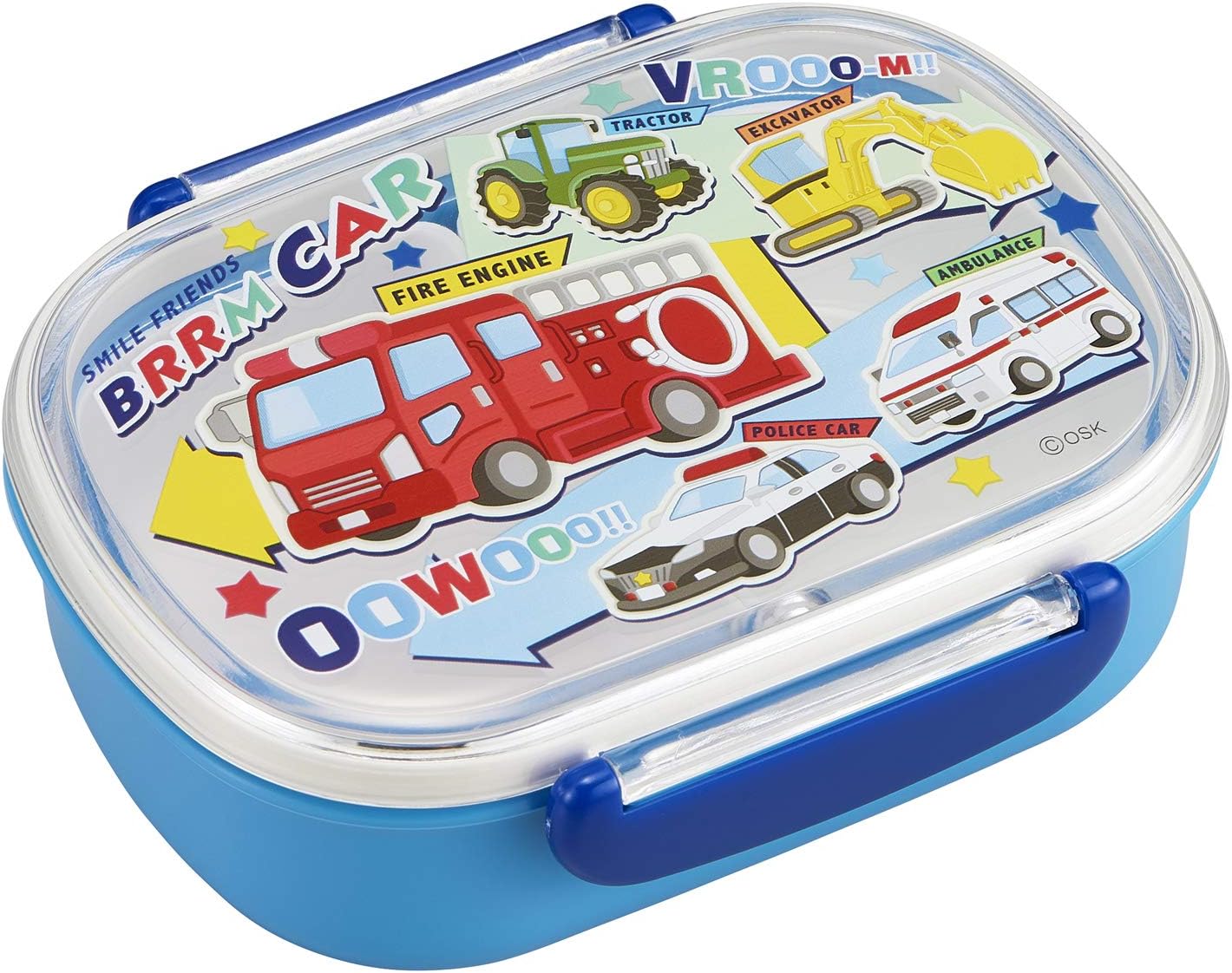 Amazon.com - OSK PCR-7 Lunch Box, Blue Car, 12.2 fl oz (360 ml ...