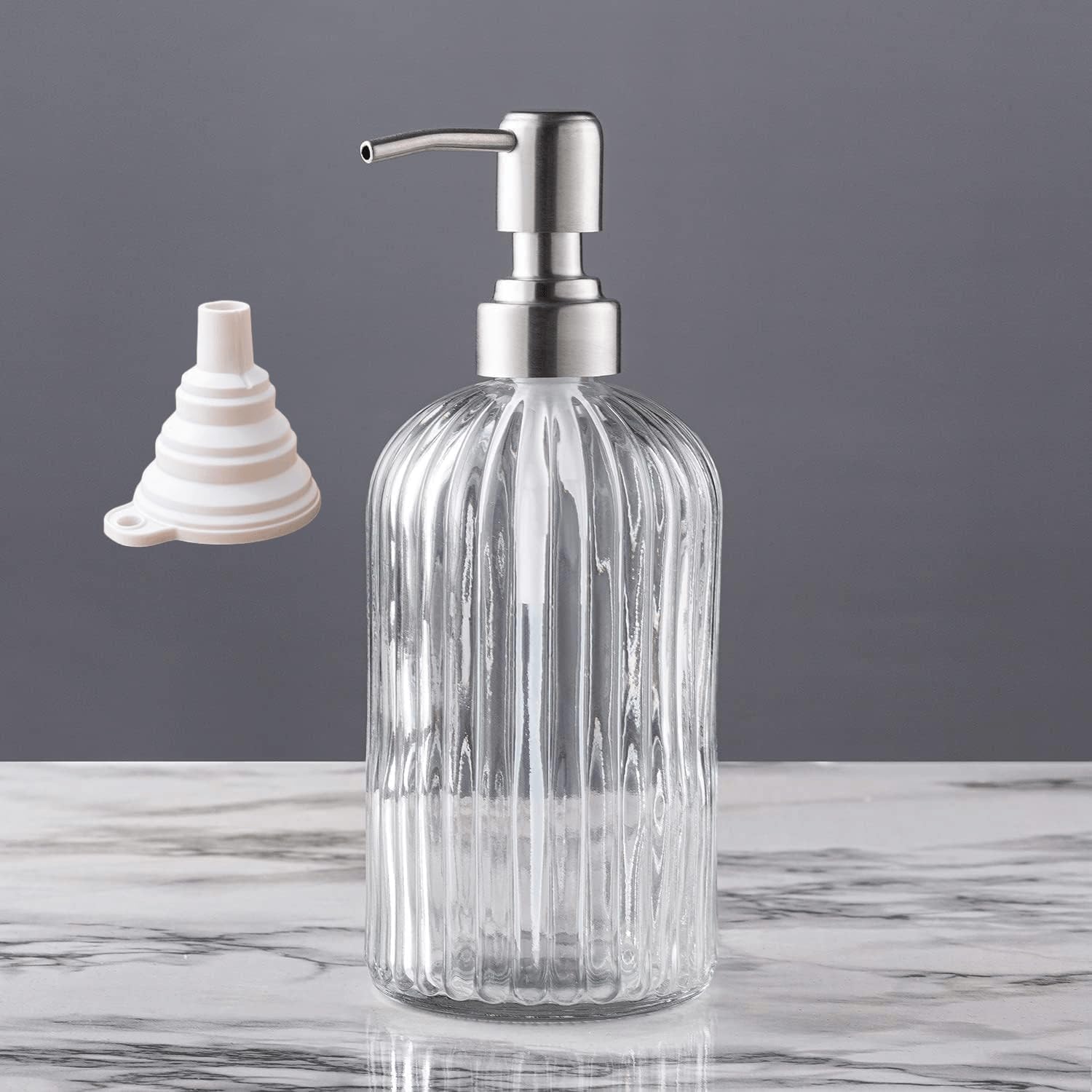 Amazon.com: Automatic Lotion Soap Dispenser Glass (Clear) Bottle ...