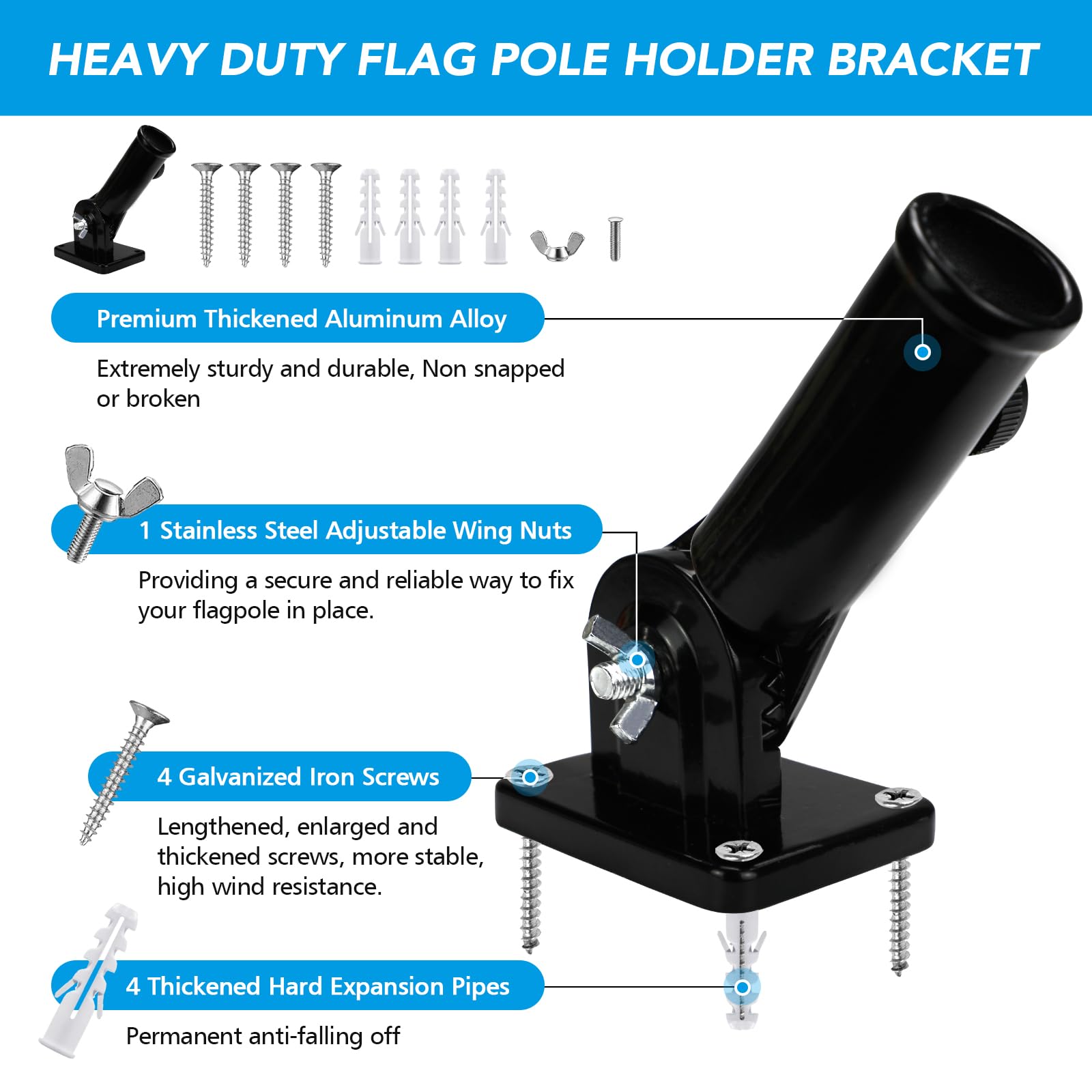 Snapklik.com : HOOPLE Flag Pole Holder For Outside House, Adjustable ...