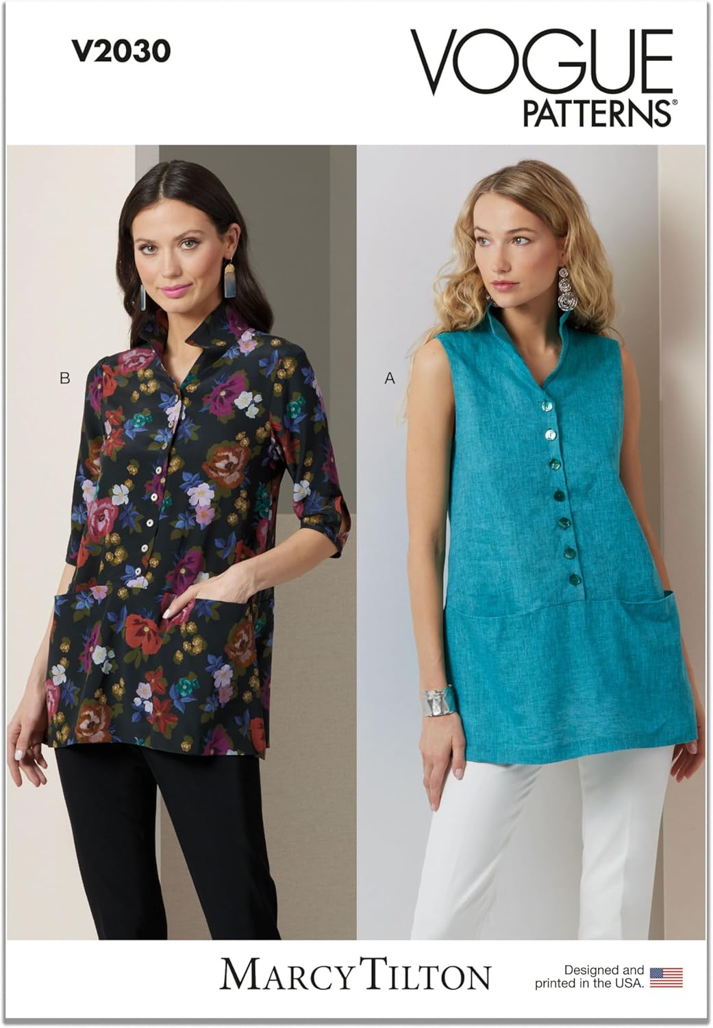 Amazon.com: Vogue V2030B5 Misses' A-line Tunics Sewing Pattern Packet ...