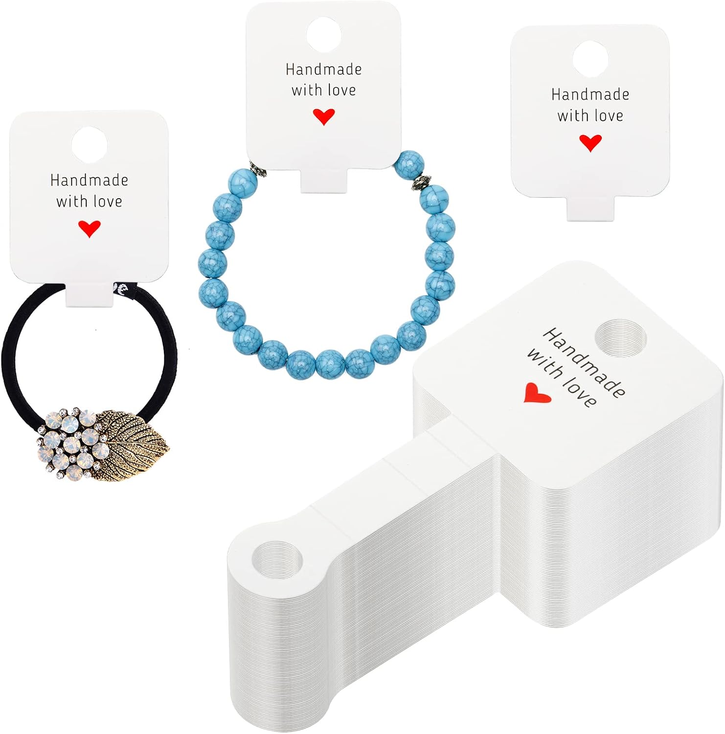 Amazon.com: jijAcraft 100Pcs Bracelet Display Cards with Adhesive ...