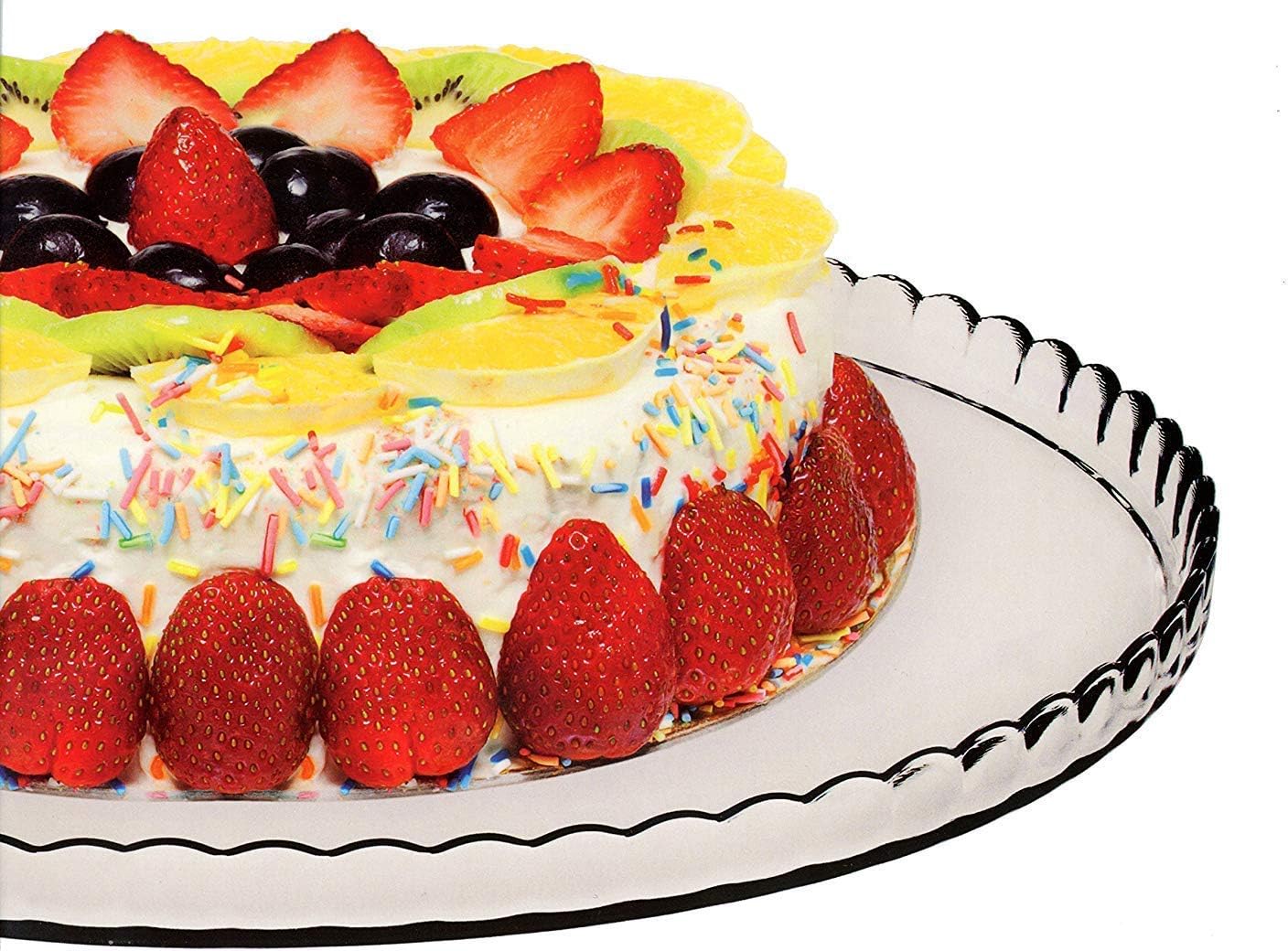 Amazon.com: Clear Round Cake Platter - 13" | 1 Plastic Serving Platter ...
