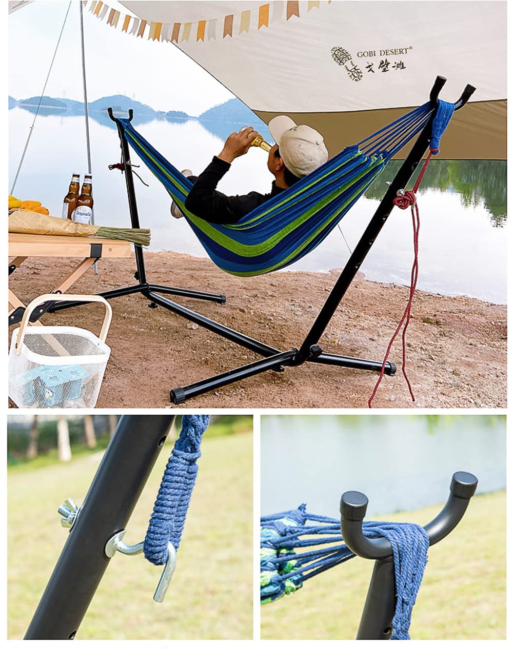 Portable Hammock Stand WOQI Double Hammock With Space Saving Steel
