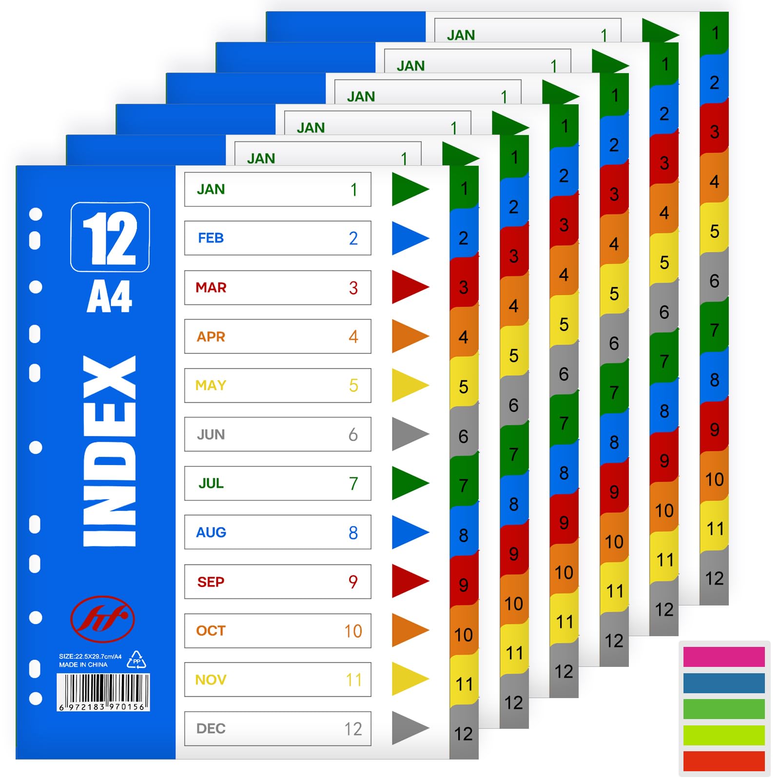 Buy Realure 6 Pack Plastic File Dividers A4 Subject Folder Dividers A4 ...