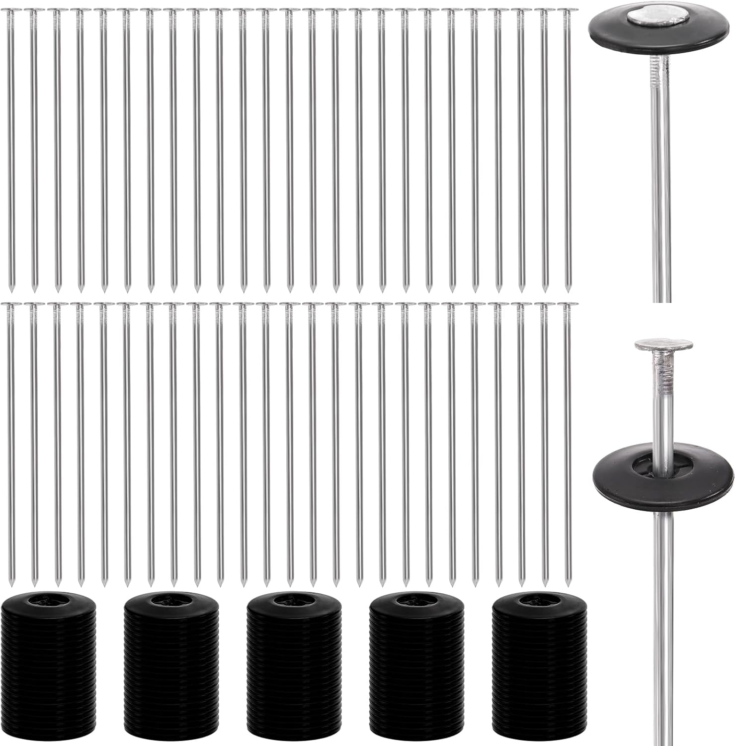 Amazon.com : Coloch 100 Pack 8 Inch Metal Landscape Stakes with Gasket ...