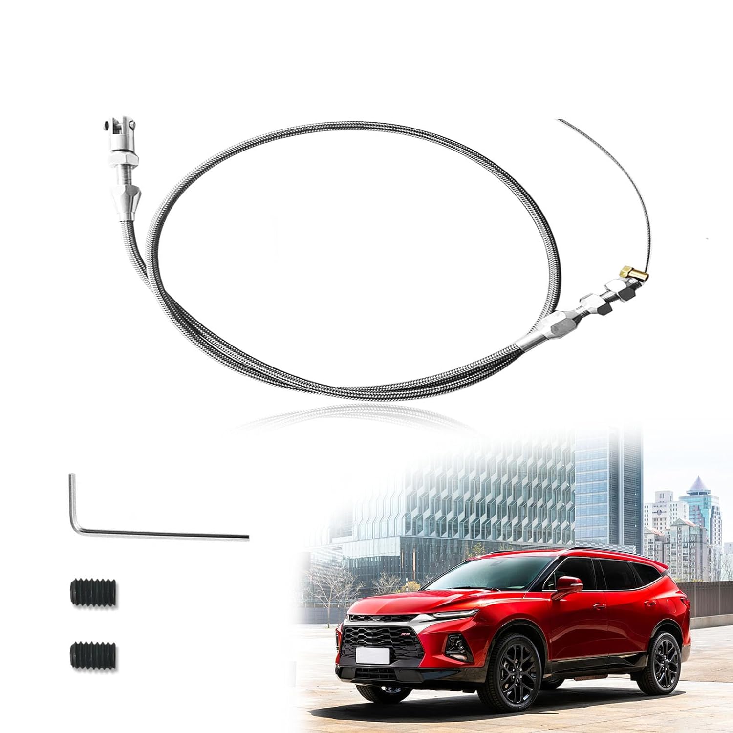Stainless Steel Throttle Cable Kit, 36In Braided Throttle Cable ...