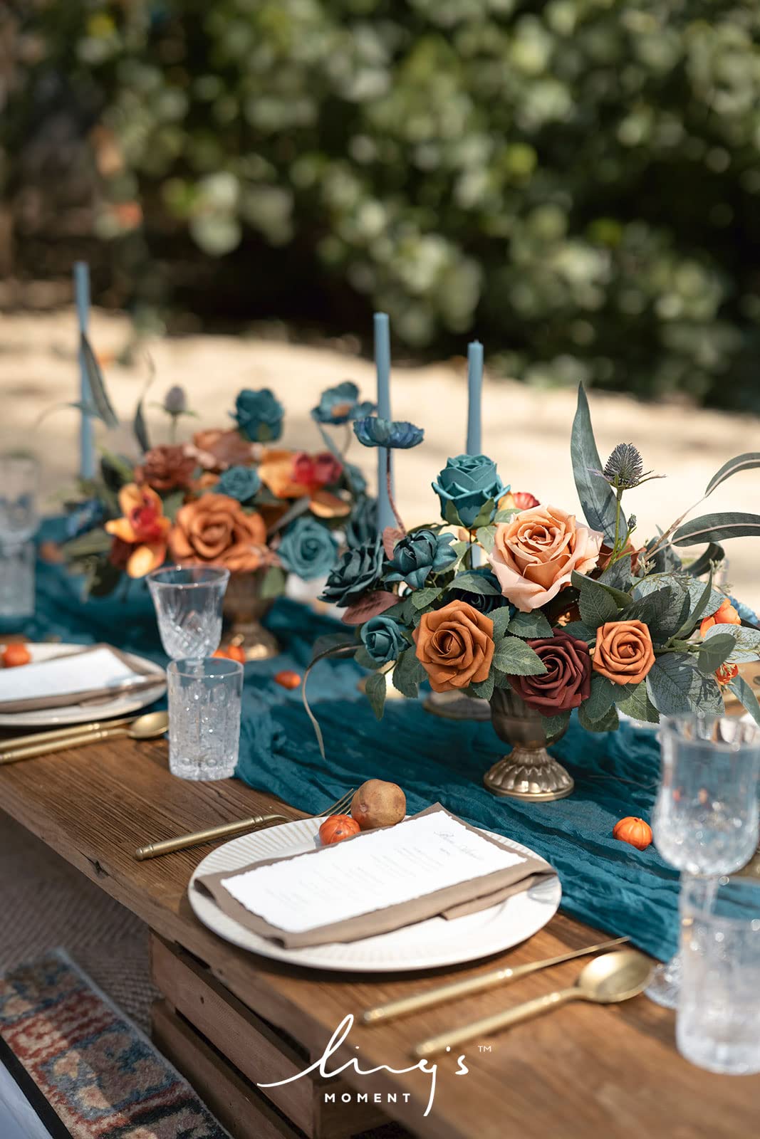 Ling's moment Wedding Centerpiece Flower with Vase for Ceremony ...