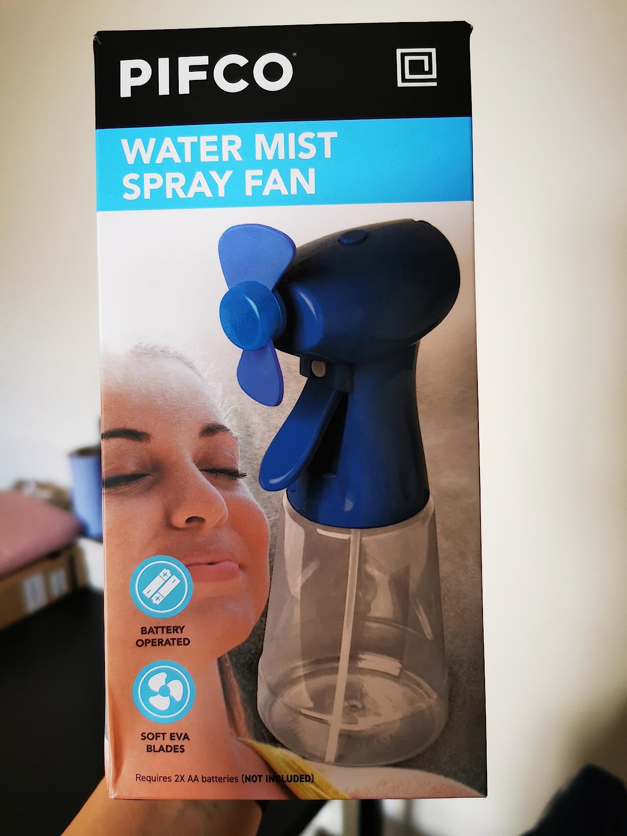 JJ Reveal PIFCO Water mist spray fan, handheld portable battery powered ...