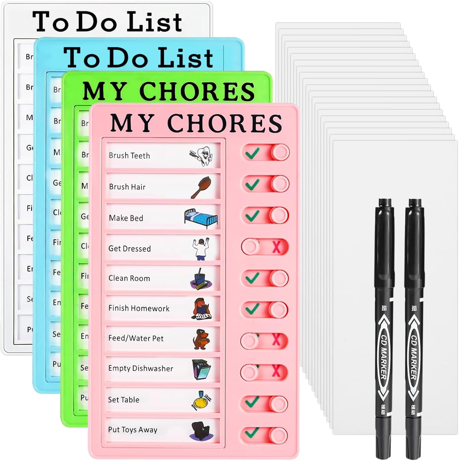 Chores Board For Family 2 Pcs Chores Chart For Kids And Adults ...