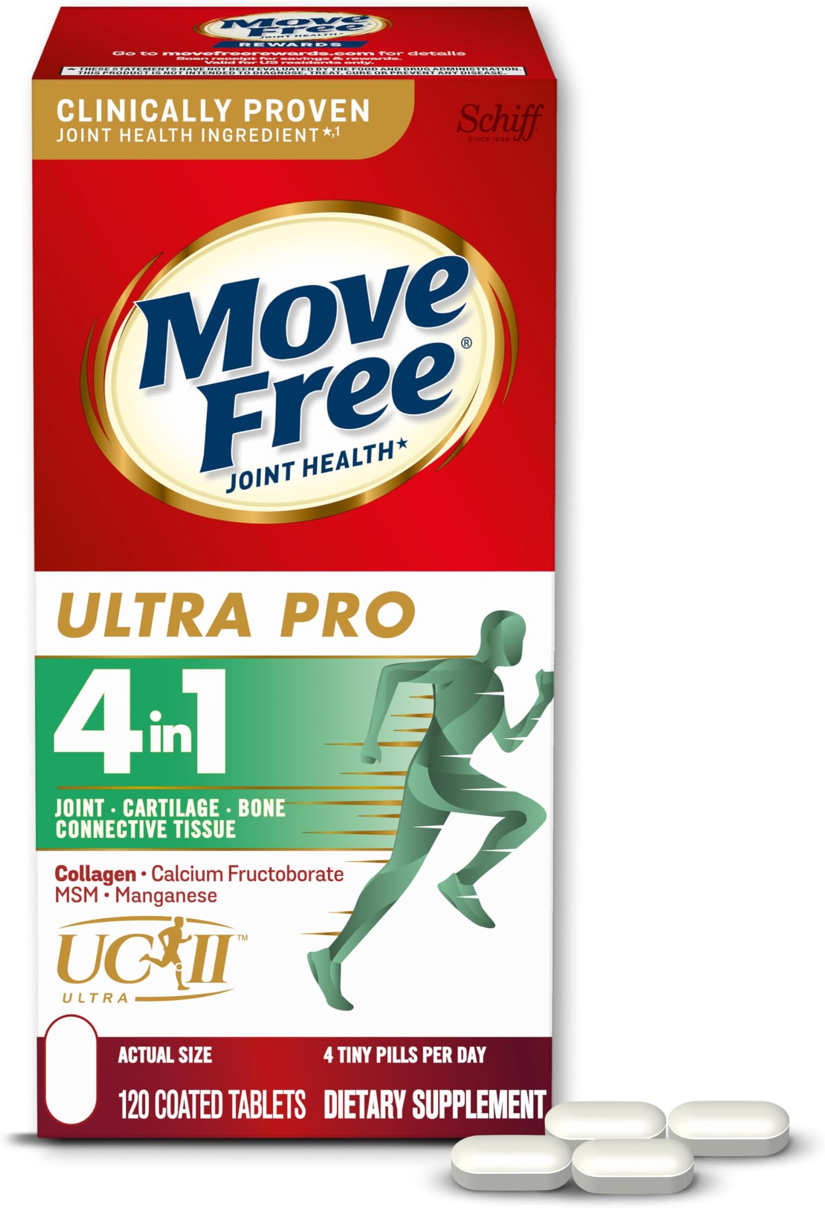 Amazon.com: Move Free Advanced Plus MSM Coated Tablets, Joint Health ...