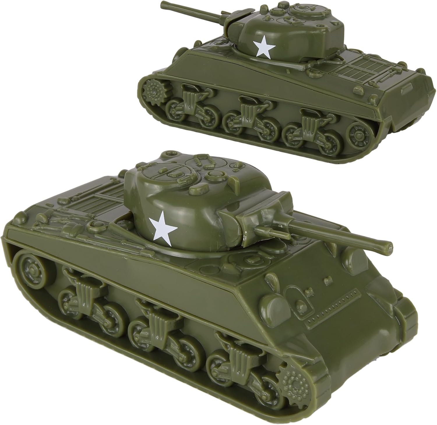 Amazon.com: BMC CTS WW2 Sherman M4 Tanks - OD Green 2pc 1:38 Plastic ...