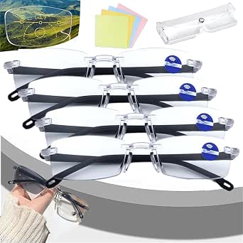 Amazon.com: 4Pcs Color-Changing Anti-Blue Light Presbyopia Glasses ...