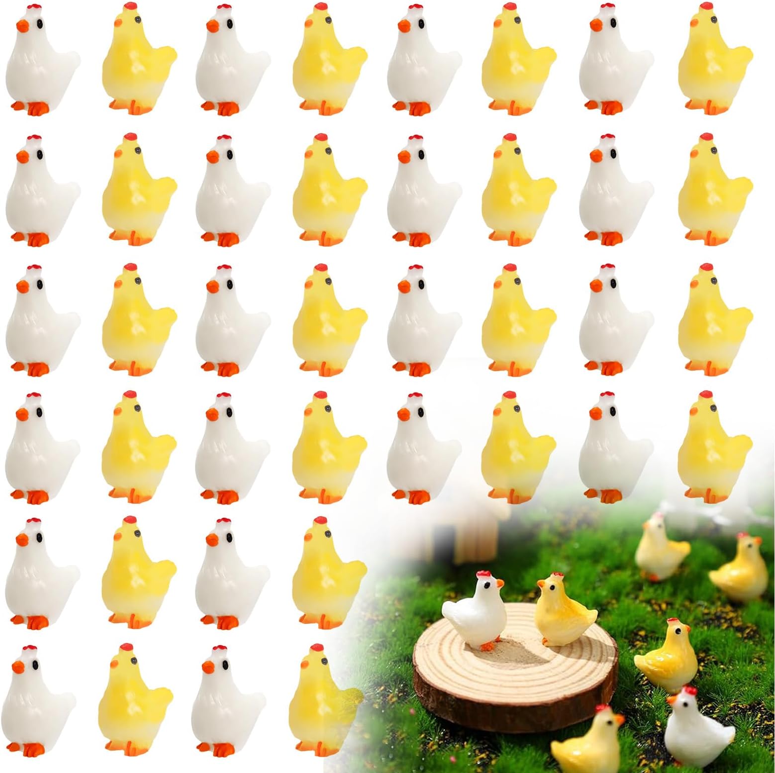 Amazon.com : Shineweb 12Pcs Miniature Hen Chicken Family Egg Statue ...