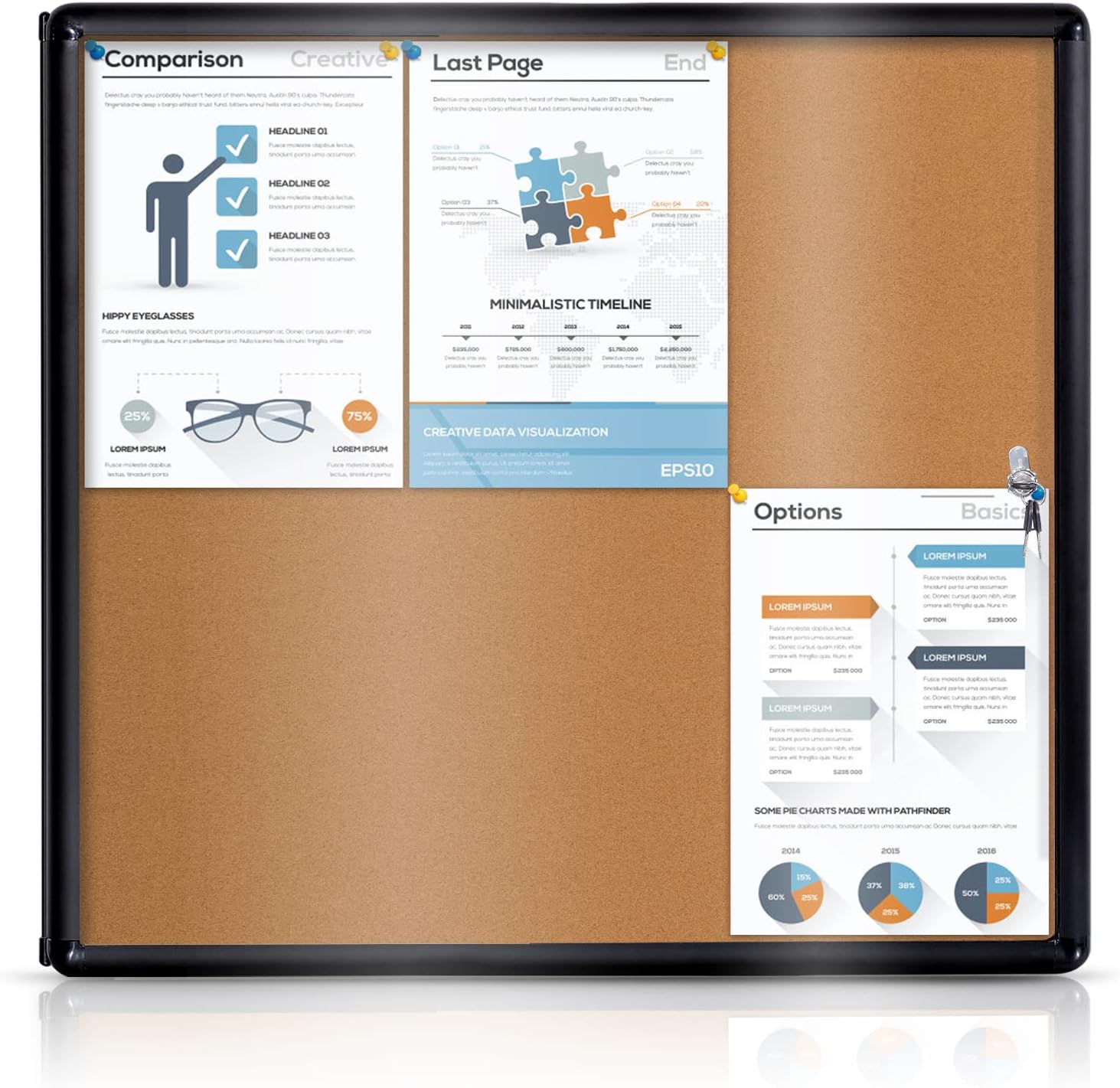 Amazon.com : BEST BOARD Pinboard Enclosed Bulletin Board, Lockable Cork ...