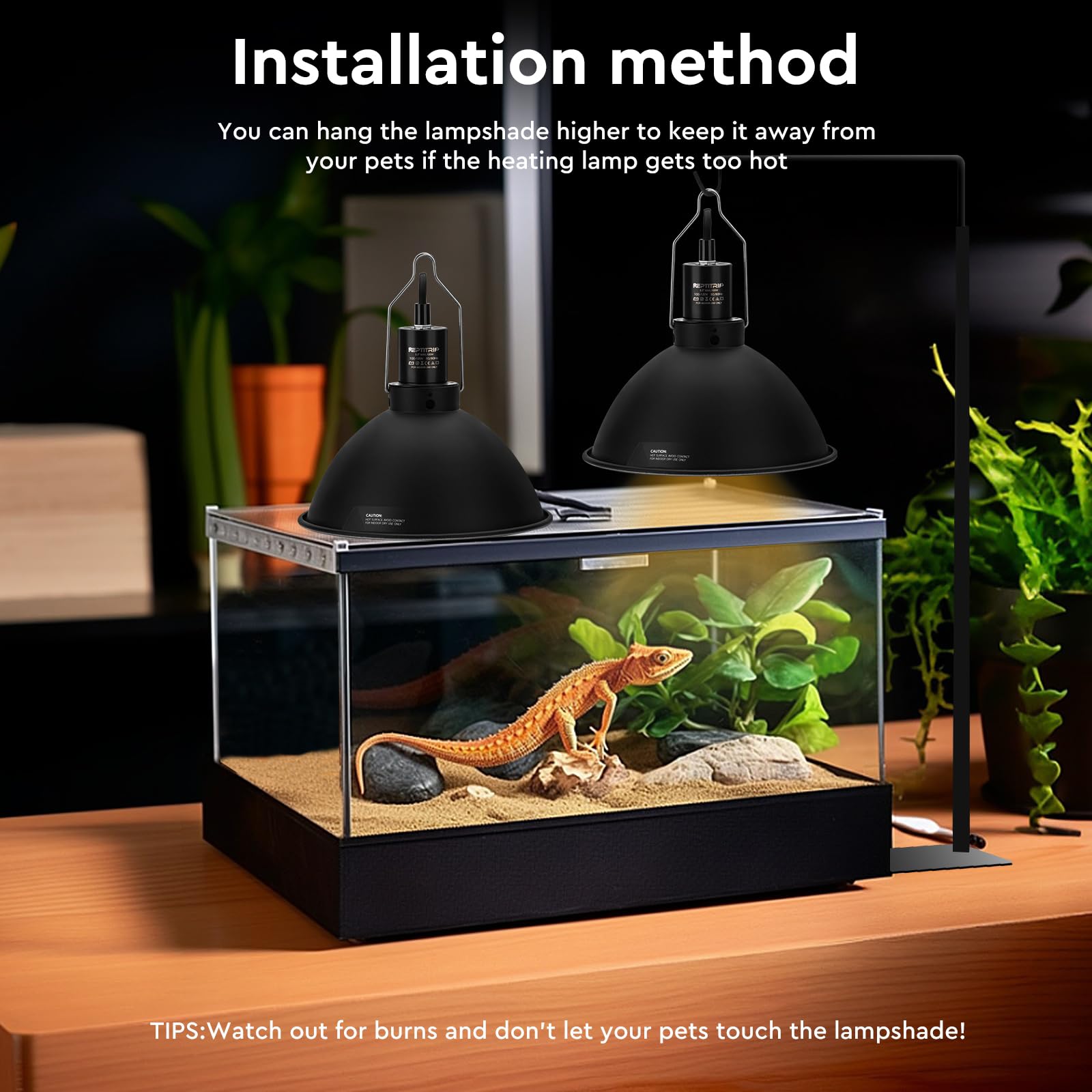 Snapklik.com : Reptile Light Fixture 8.5-Inch, Reptile Heat Lamp Max ...